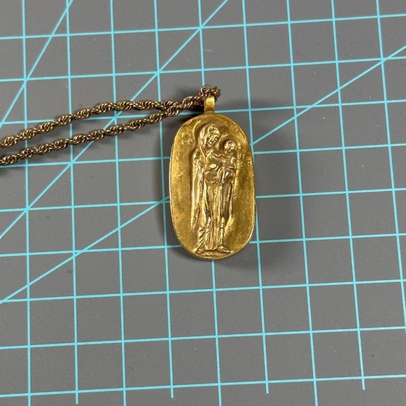 Mma | Jewelry | Vintage 982 Mma Pendant Necklace Religious Gold Filled ...